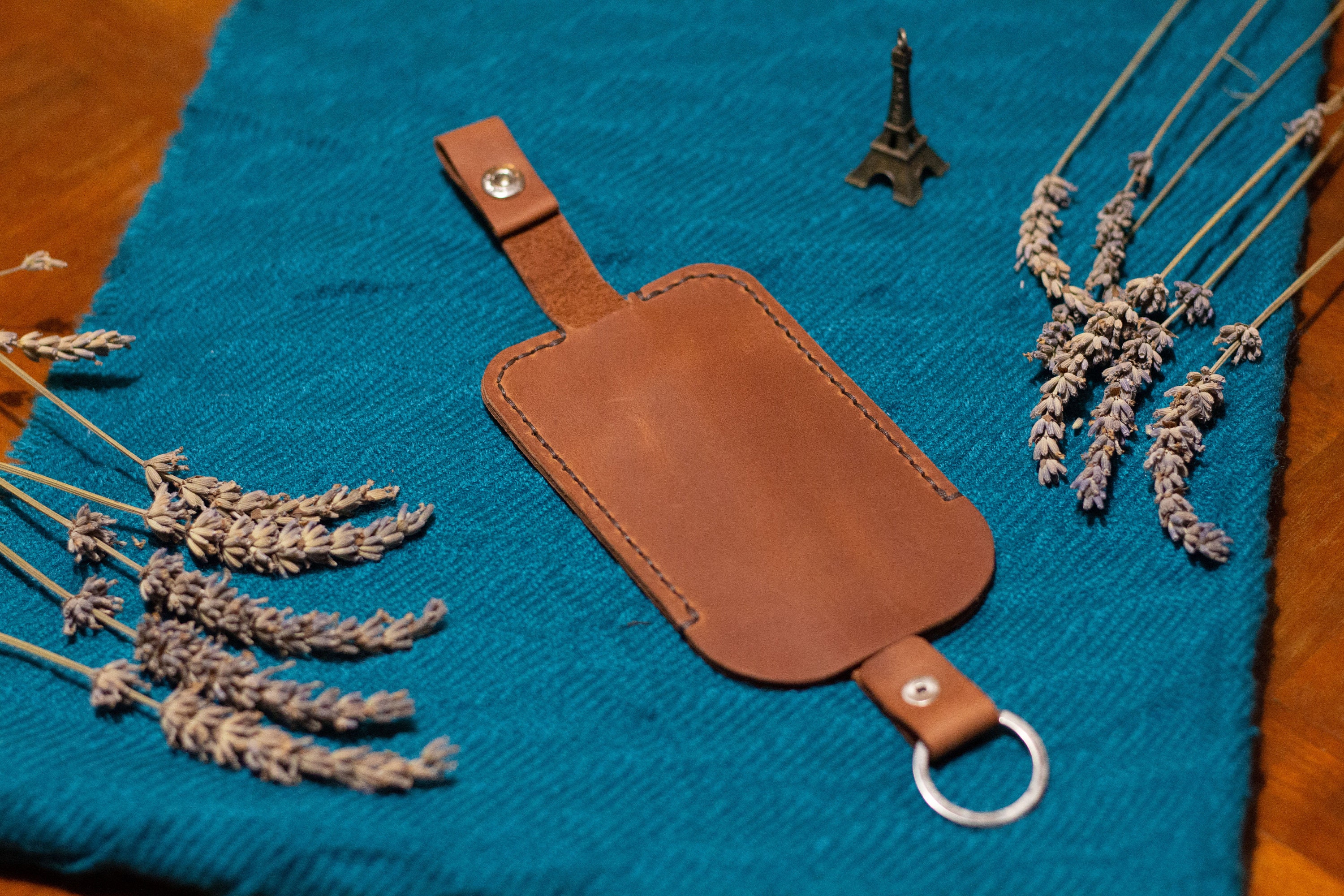 Leather Key Holder With Pull Strap, Durable Key Ring Organizer, Key Bag ...