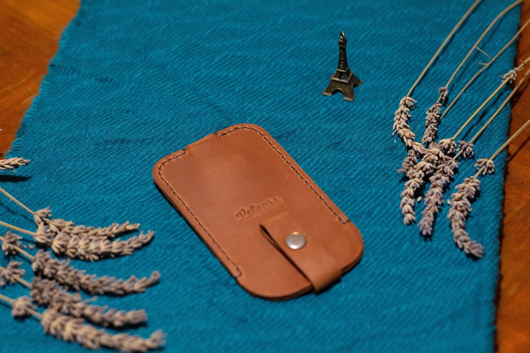 Leather Key Holder With Pull Strap, Durable Key Ring Organizer, Key Bag ...