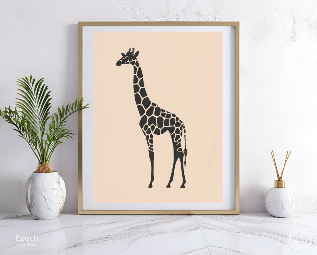 Abstract Giraffe Print, Kid's Room Wall Decor, Black and White Giraffe ...