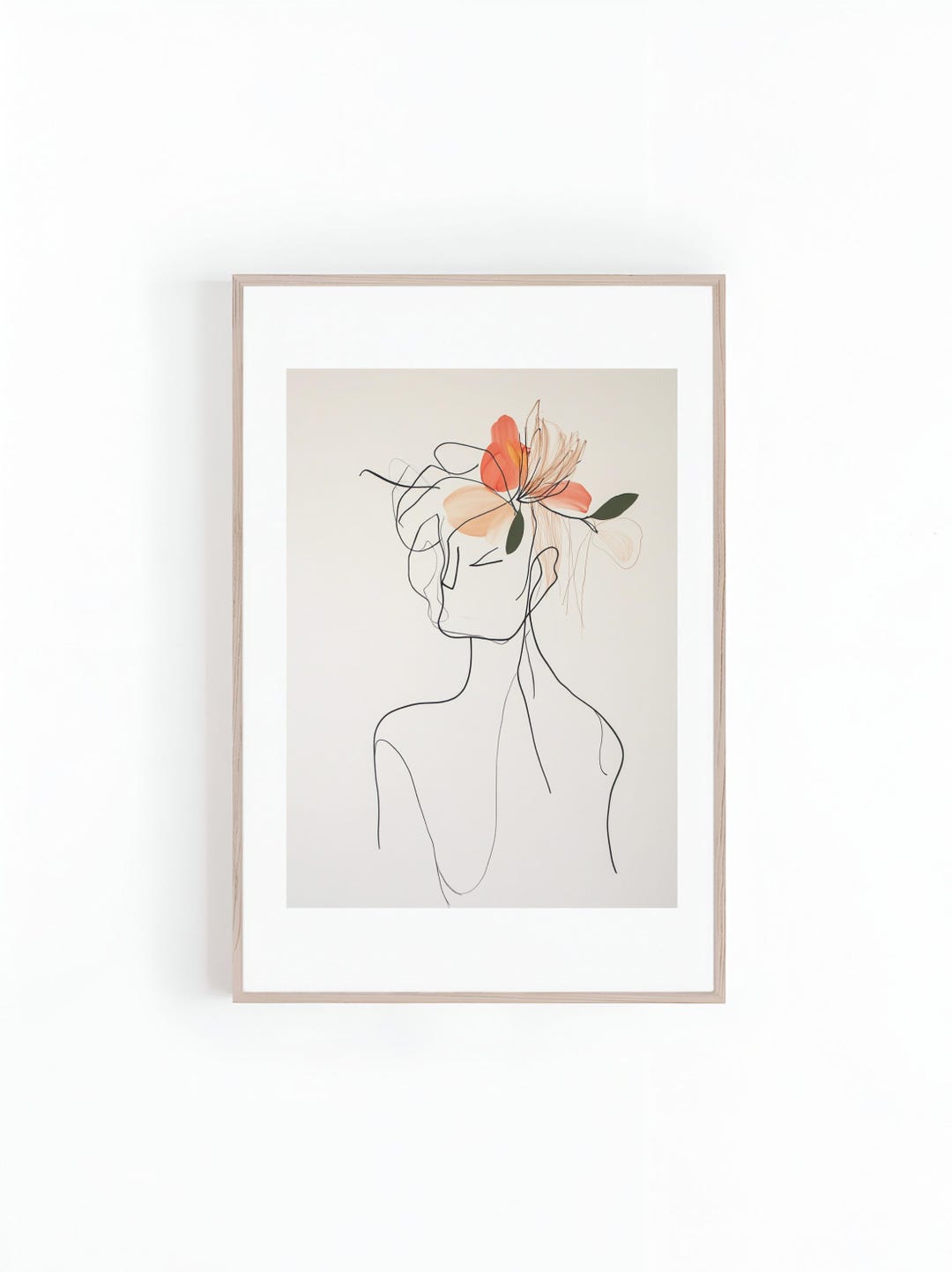 Abstract Drawing of Woman, Stencil Line Art Drawing of Woman, Feminine ...