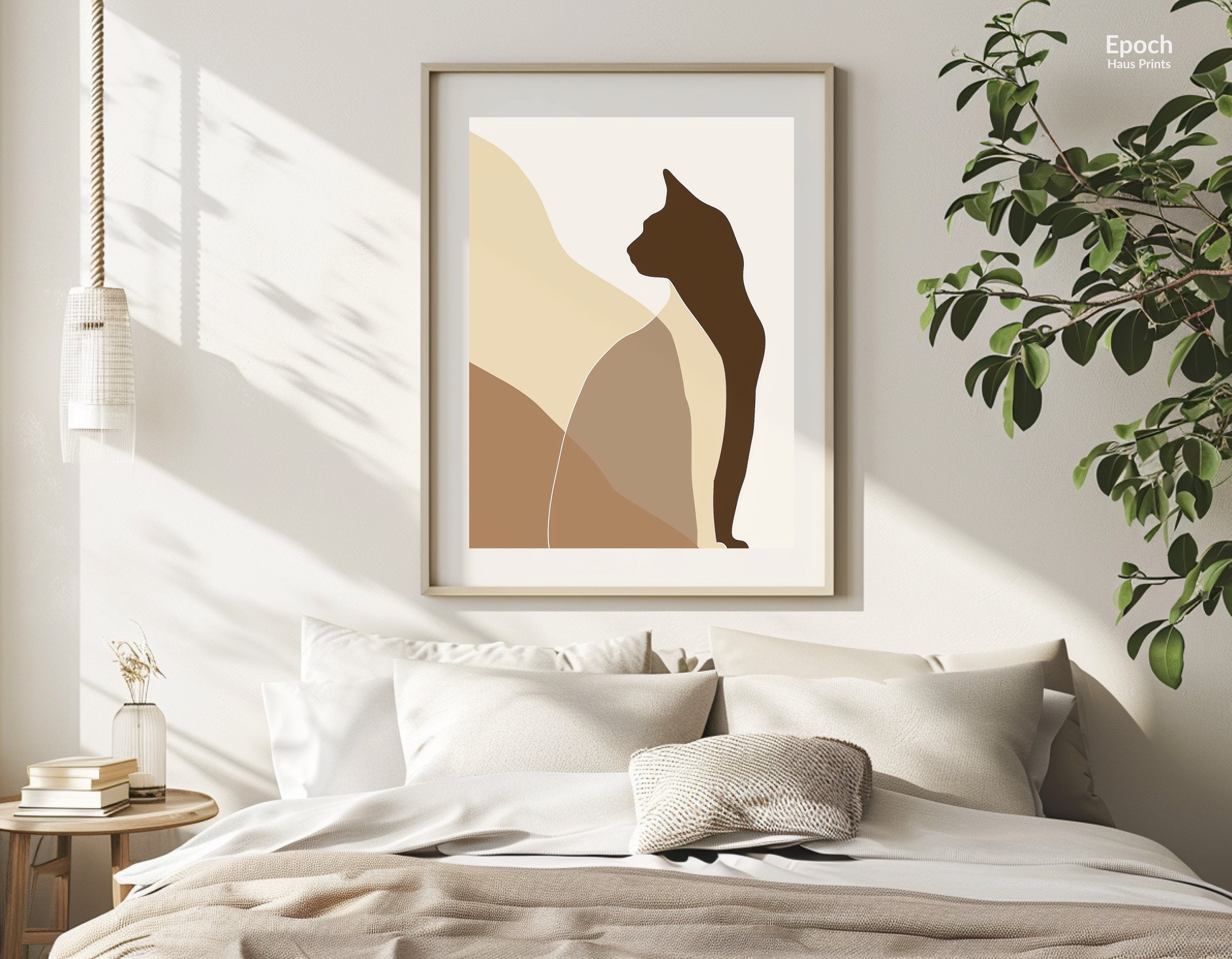 Line Drawing of Cat, Cat Drawing & Prints, Pet Owner Gifts ...