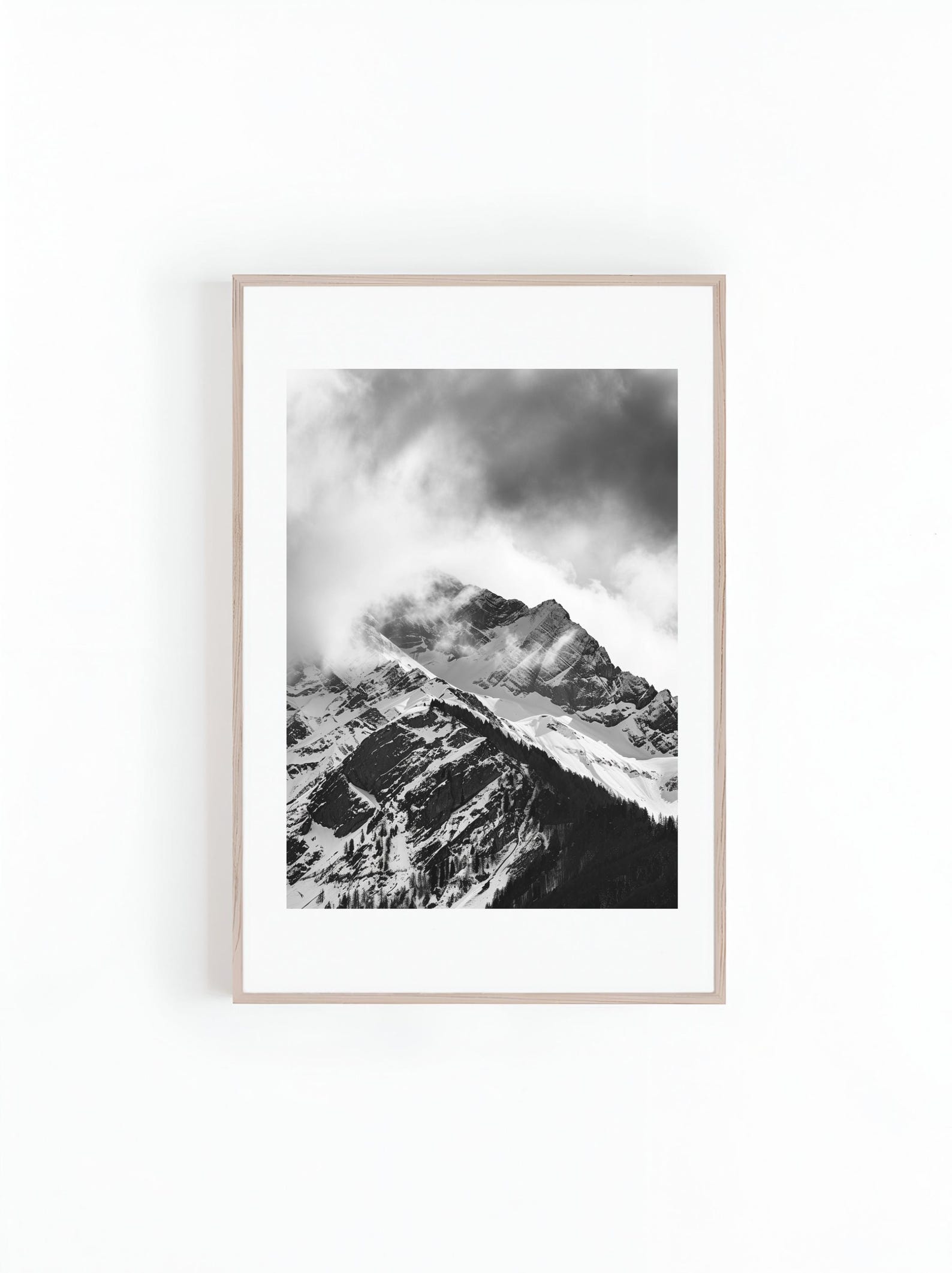 Black and White Photo of Swiss Alps Mountain Range, Beautiful Landscape ...
