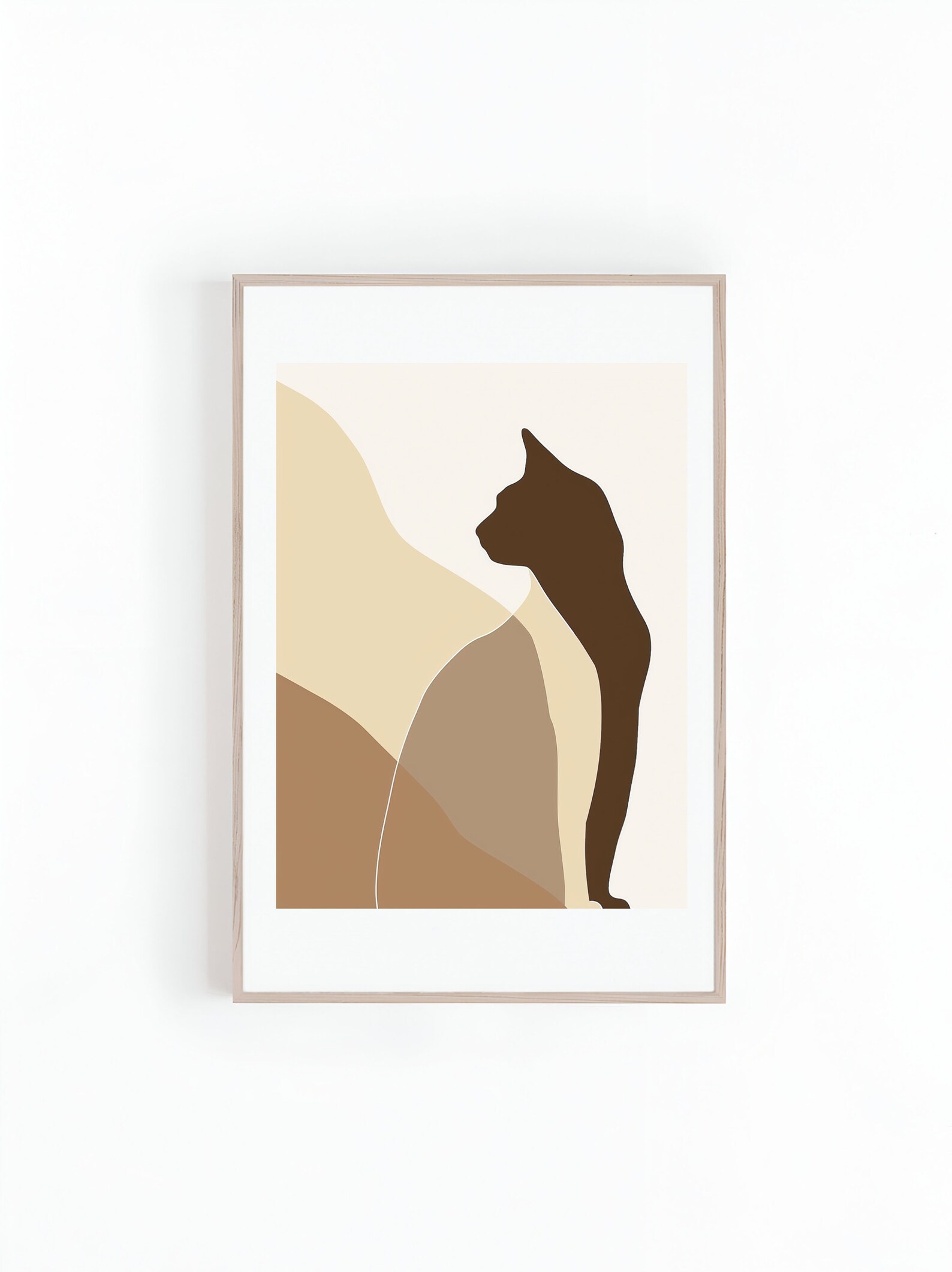 Line Drawing of Cat, Cat Drawing & Prints, Pet Owner Gifts ...