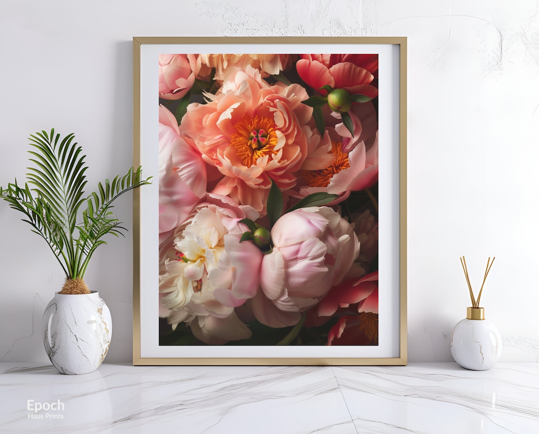 Peony Flower Bouquet, Flower Art, Beautiful Photo Prints, Flower Art ...