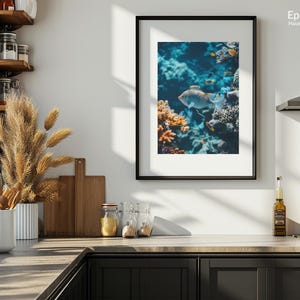 Unterwasser Foto von Multibar Angel Fisch & Korallenriff, Wandkunst ...