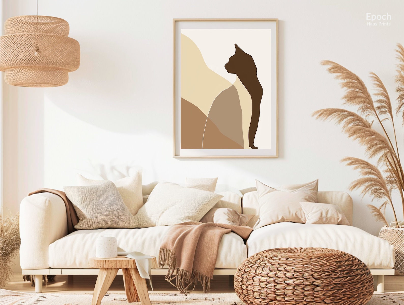 Line Drawing of Cat, Cat Drawing & Prints, Pet Owner Gifts ...