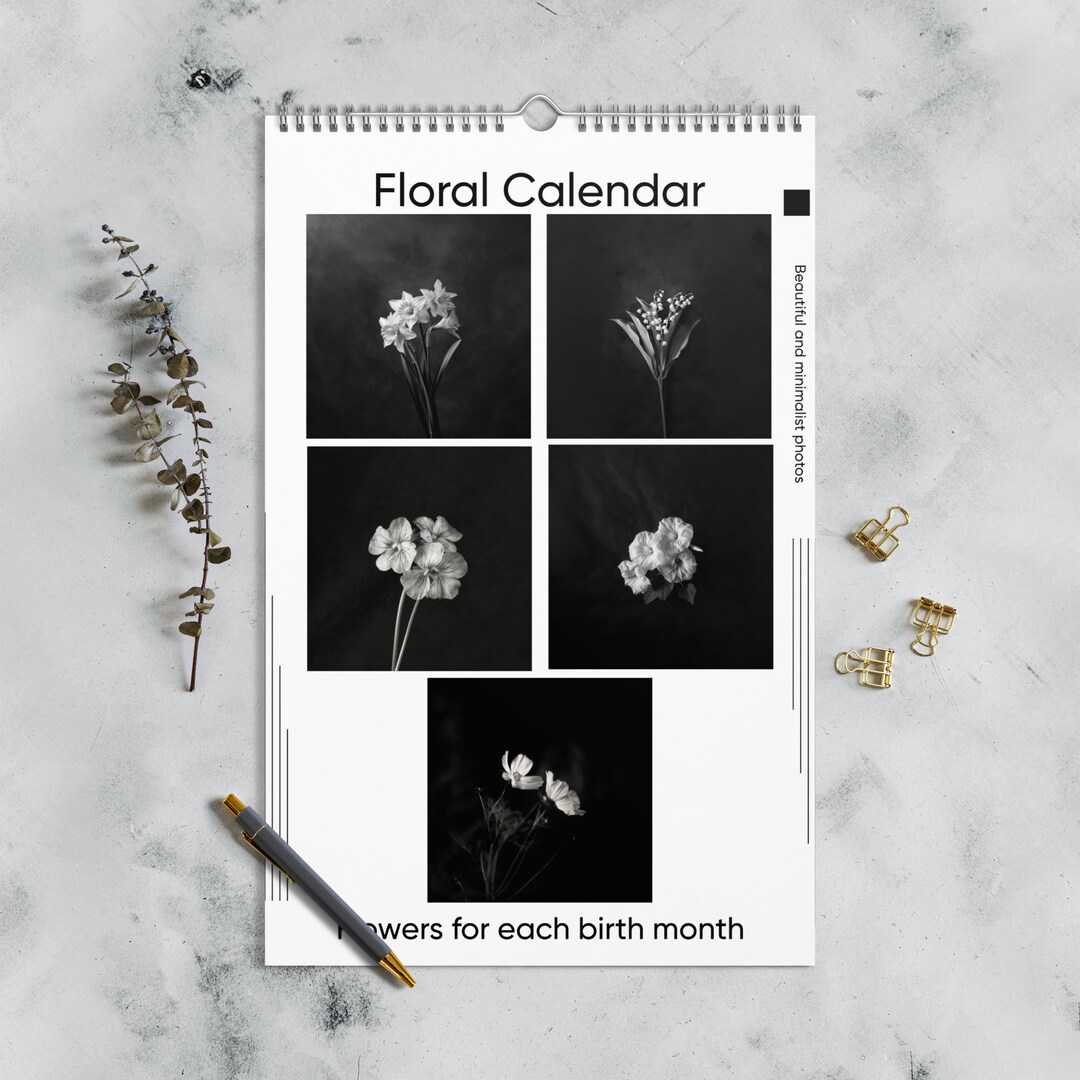 Birthday Month Flowers Wall Calendar Design 2024, Floral Calendars ...