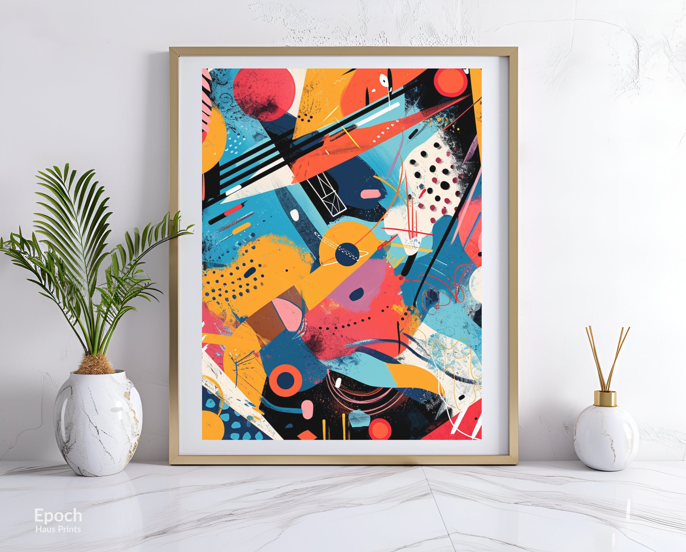 Colorful Abstract Painting Wall Art, Multicolored Abstract Wall Art ...
