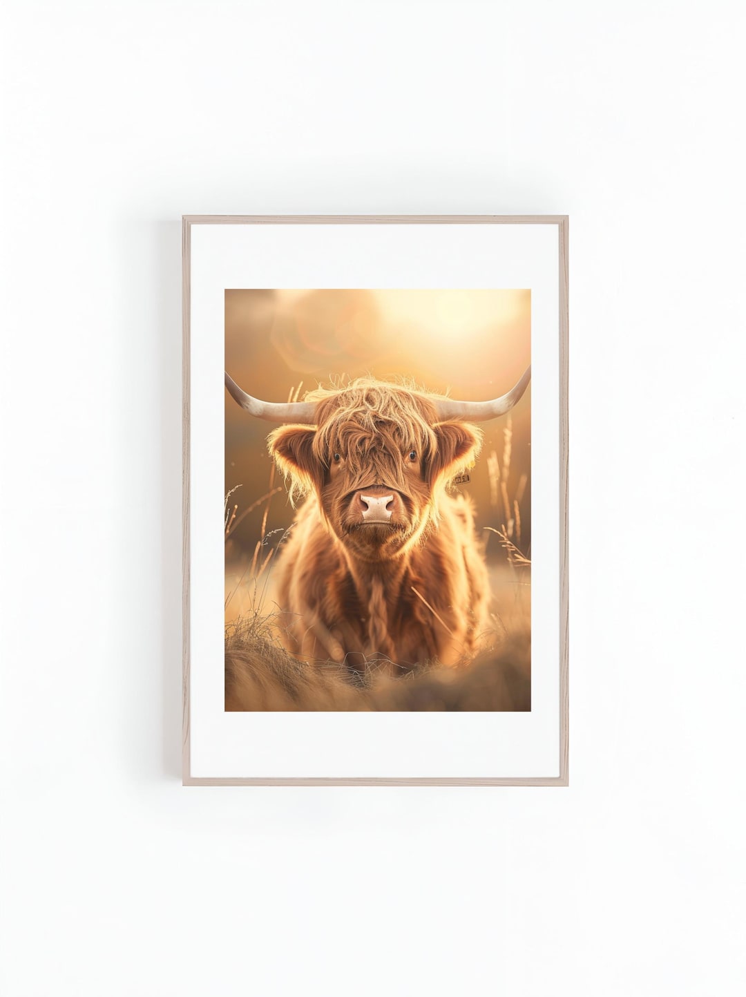 Photo of Happy Highland Cow, Farm Animal, Scotland Landscape, Wall Art ...