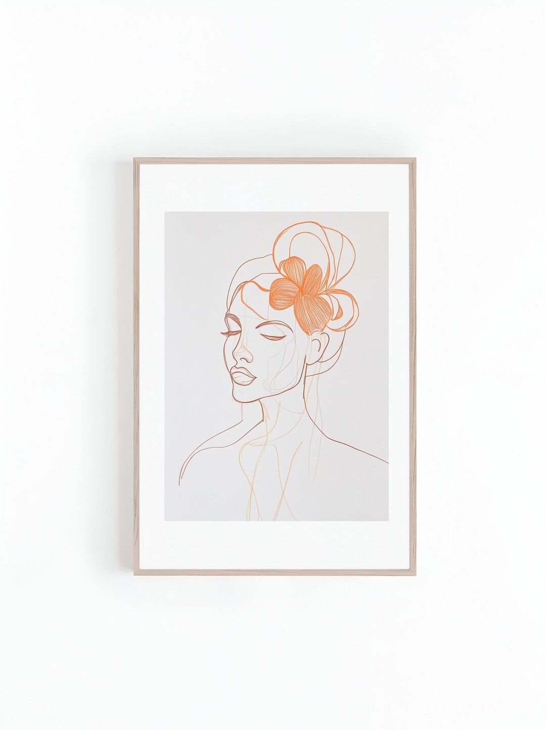 Abstract Drawing of Woman, Stencil Line Art Drawing of Woman, Feminine ...