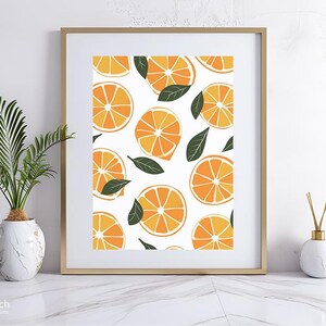 Fruit Illustration of Oranges, Orange Fruit Art Posters, Printable ...