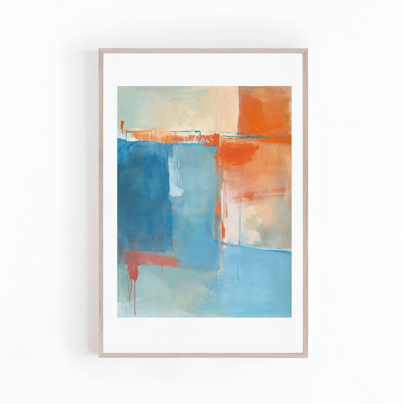 Blue Orange Abstract - Etsy