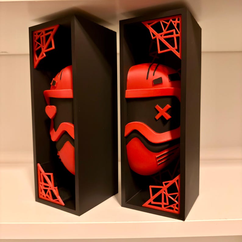 Book Nook Mask Heart or X | Dark Romance Decor | Bookish Shelf Insert ...