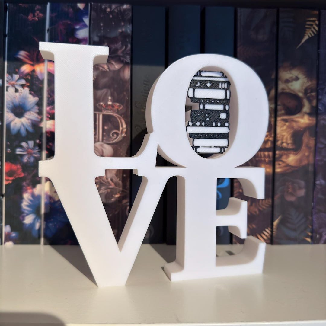 Book Love Lettering Decoration Customizable Bookshelf Decoration 3D ...