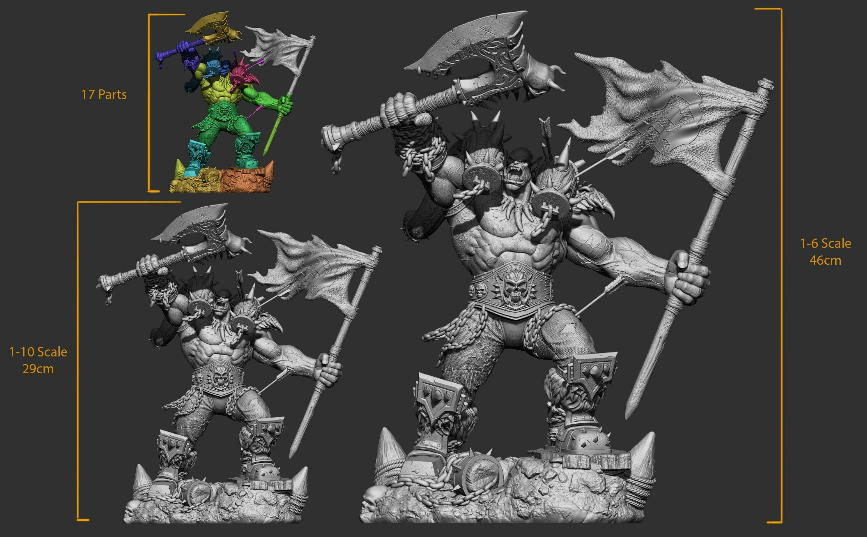 Garrosh Hellscream Figure 290mm 460mm World of Warcraft Figure 8K ...