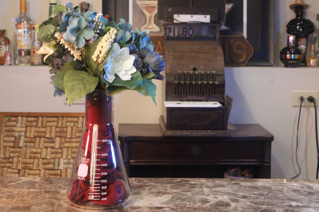 Custom Handmade Chemistry Flower Vase - Broken and Recycled Lab ...