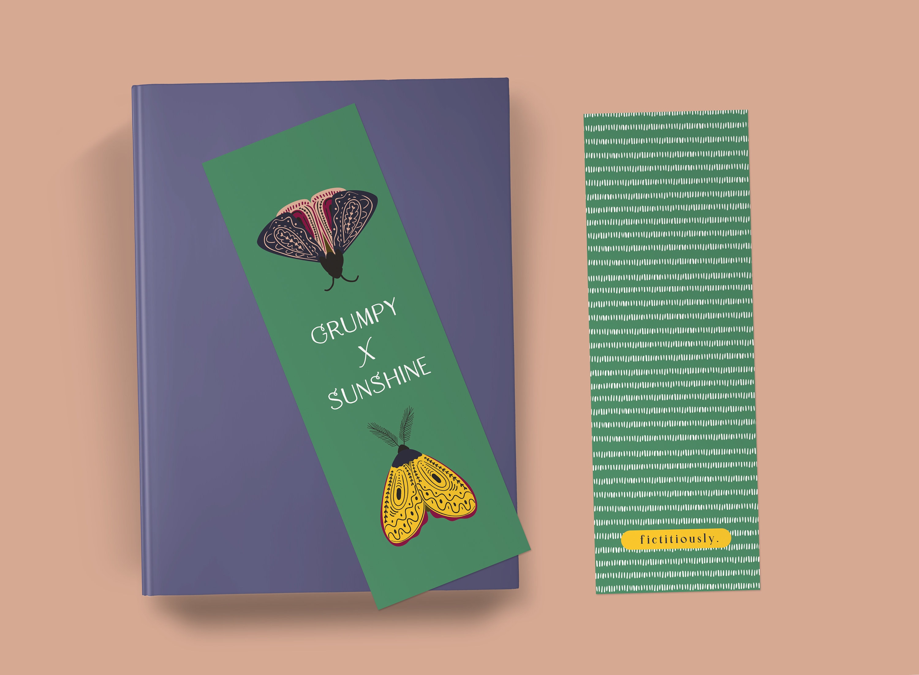 Grumpy Sunshine Romance Trope Bookmark Cute Green Bookmark - Etsy UK