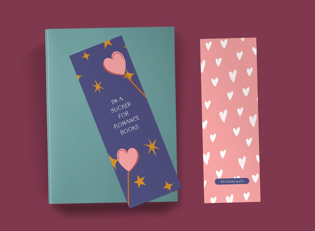 Sucker for Romance Books Bookmark Cute Valentines Day Heart Themed ...
