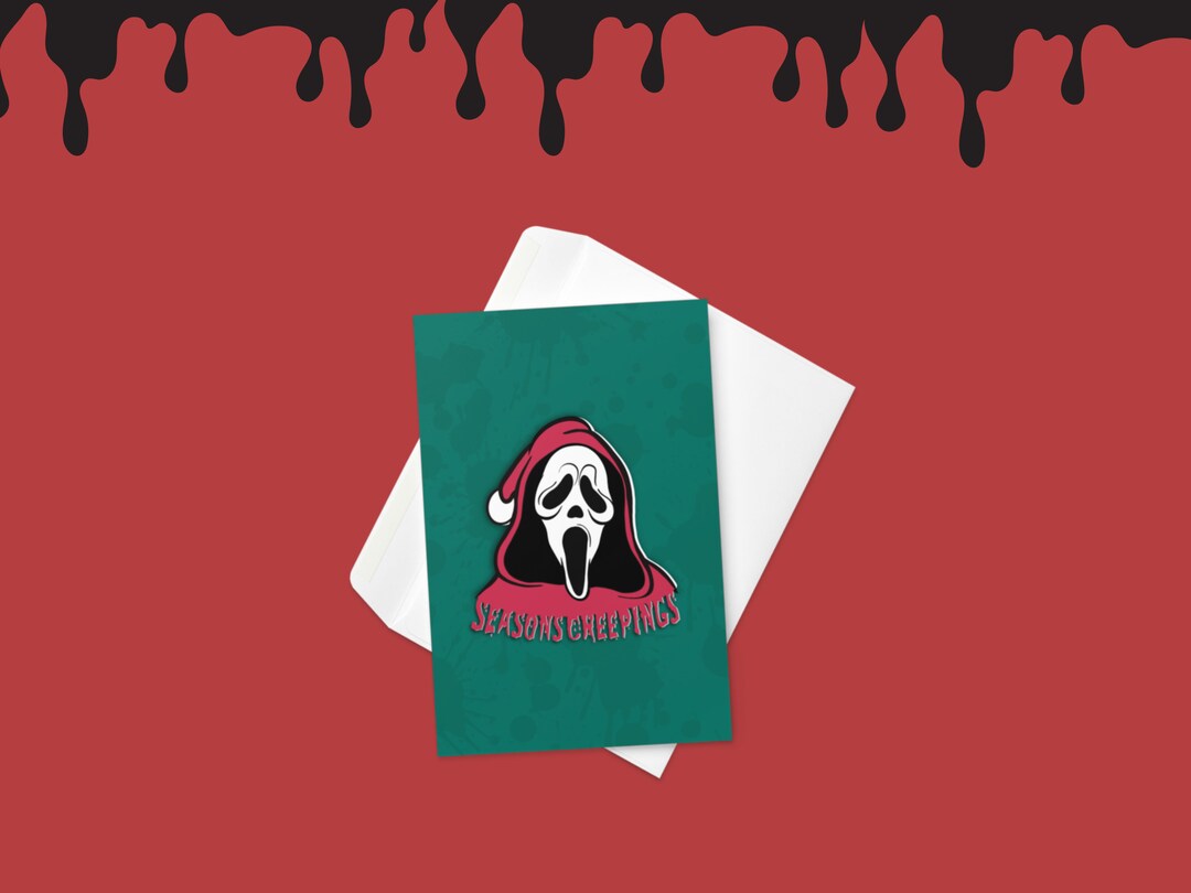 Ghostface Christmas Card for Scream Fans, Scream Xmas Card for ...