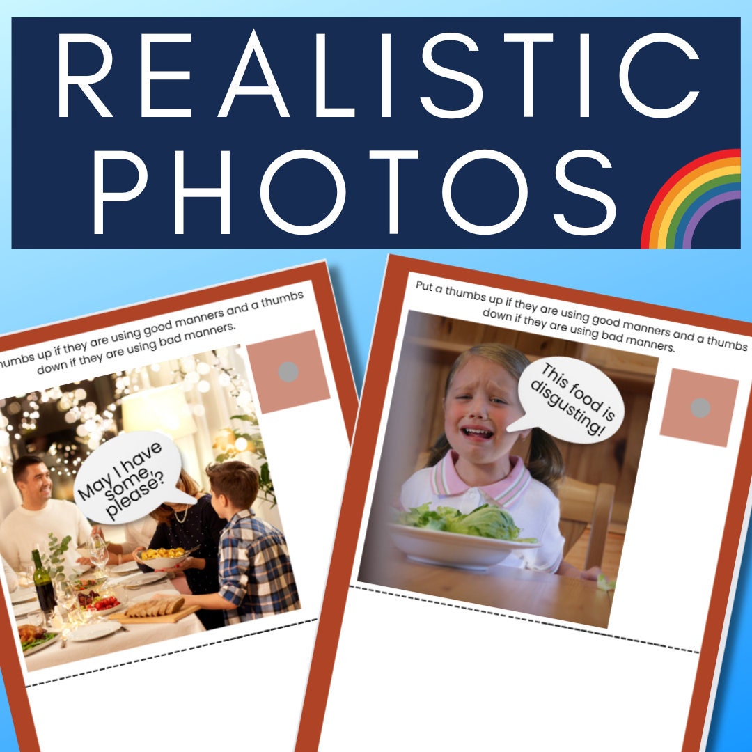 Table Manners Interactive Book Ideal for Autism Special Education ...