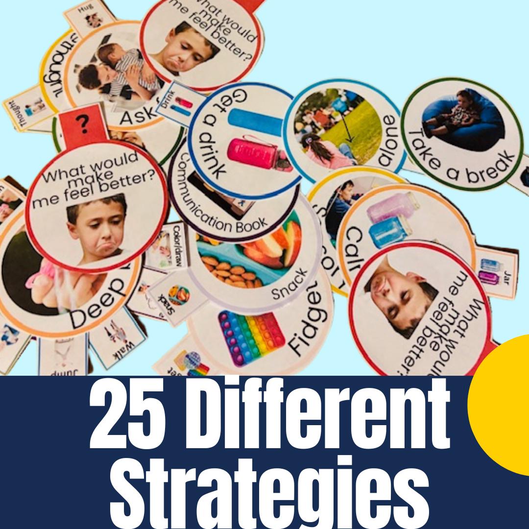 Coping Skills Cards for Lanyard Autism Visuals for Anxiety and ...