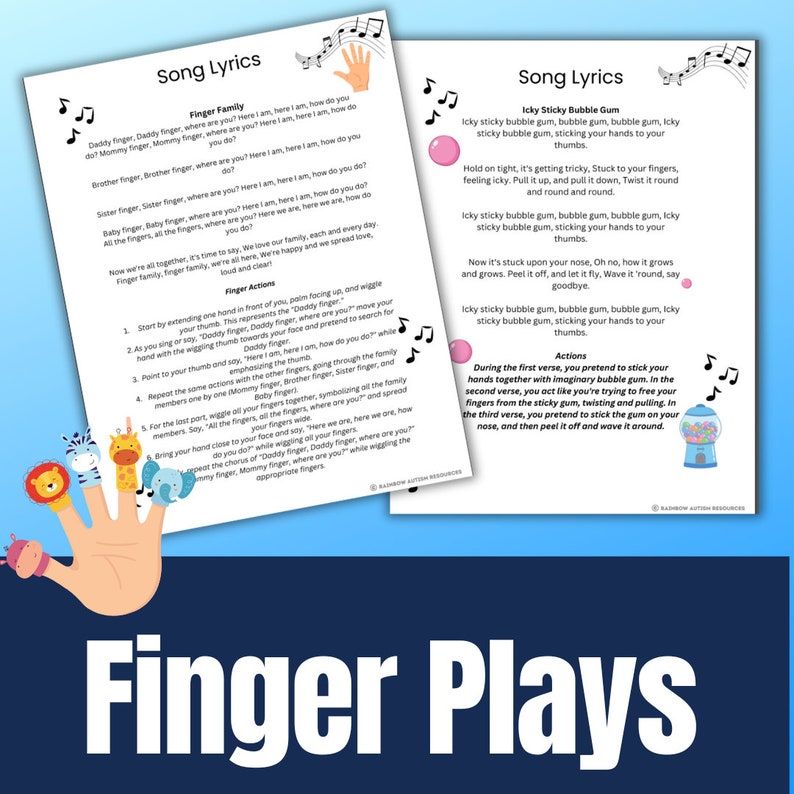 Song Lyrics to 150 Preschool Learning Songs for Circle Time Fun - Etsy
