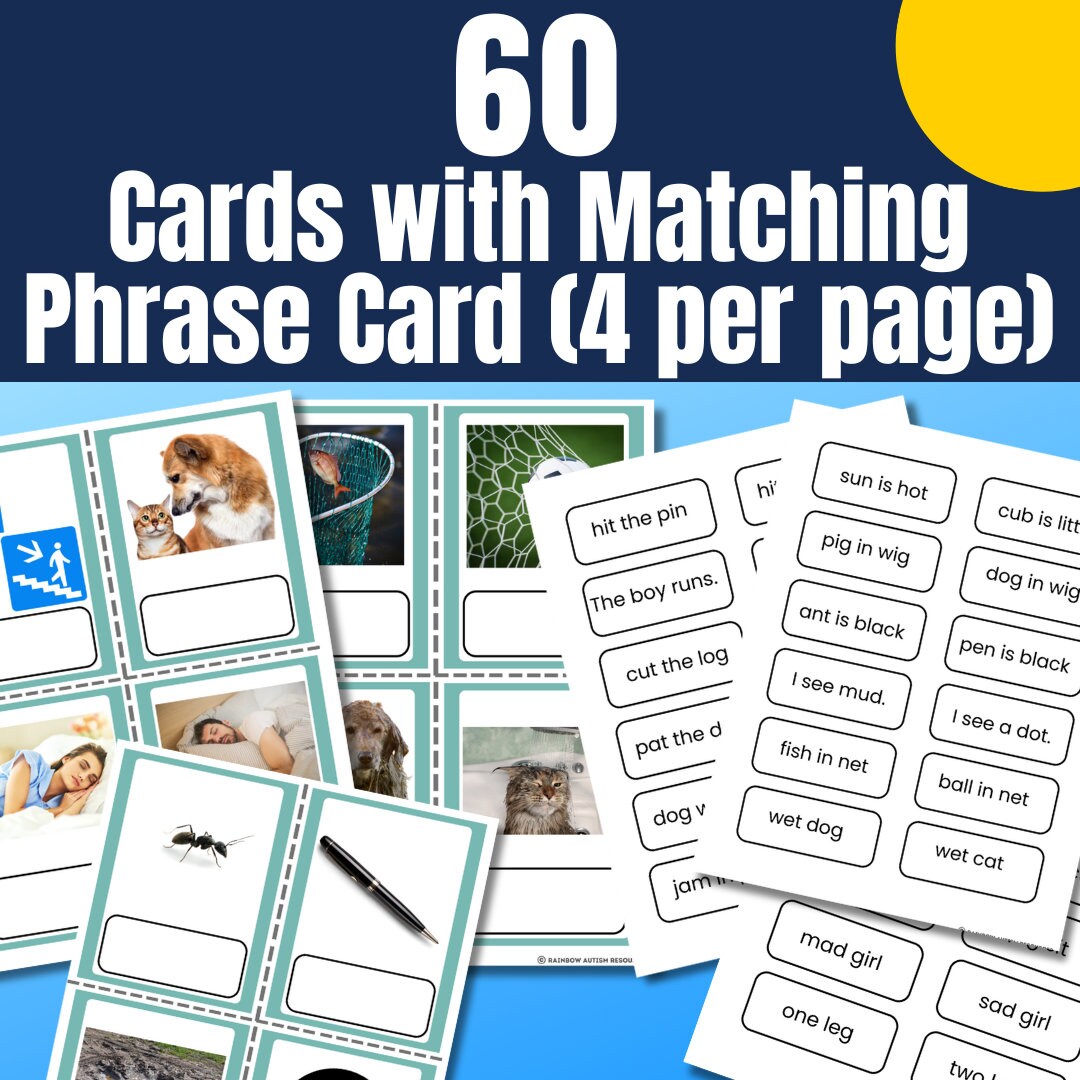 Read Short Phrases or Small Groups of Words Photo Cards Aligned With ...