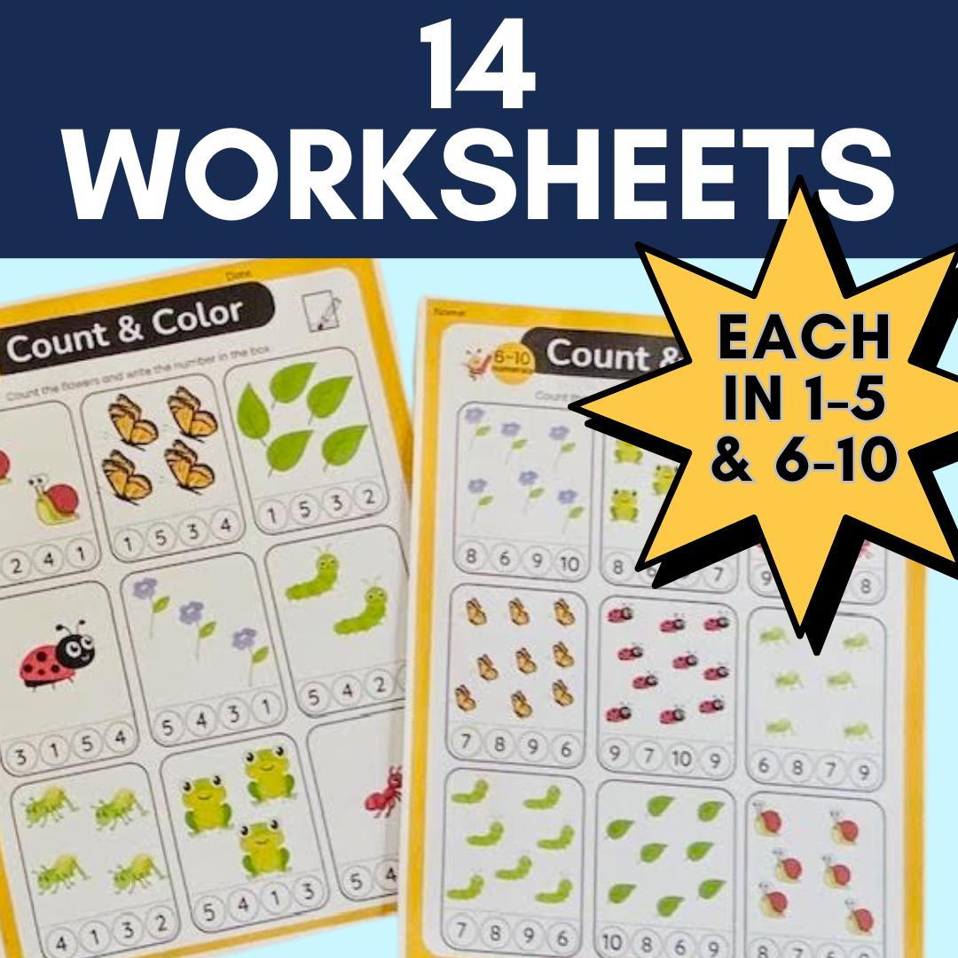 Counting 1-10 Worksheets Al With ABLLS R8 Match a Number to an Amount ...