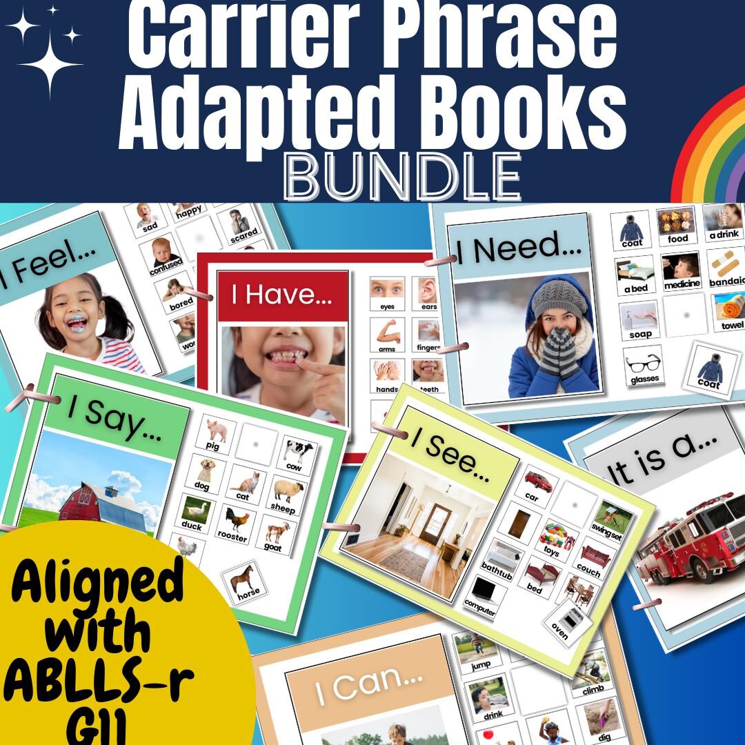 Use Carrier Phrases Autism Speech Therapy Adapted Books Bundle Aligned ...