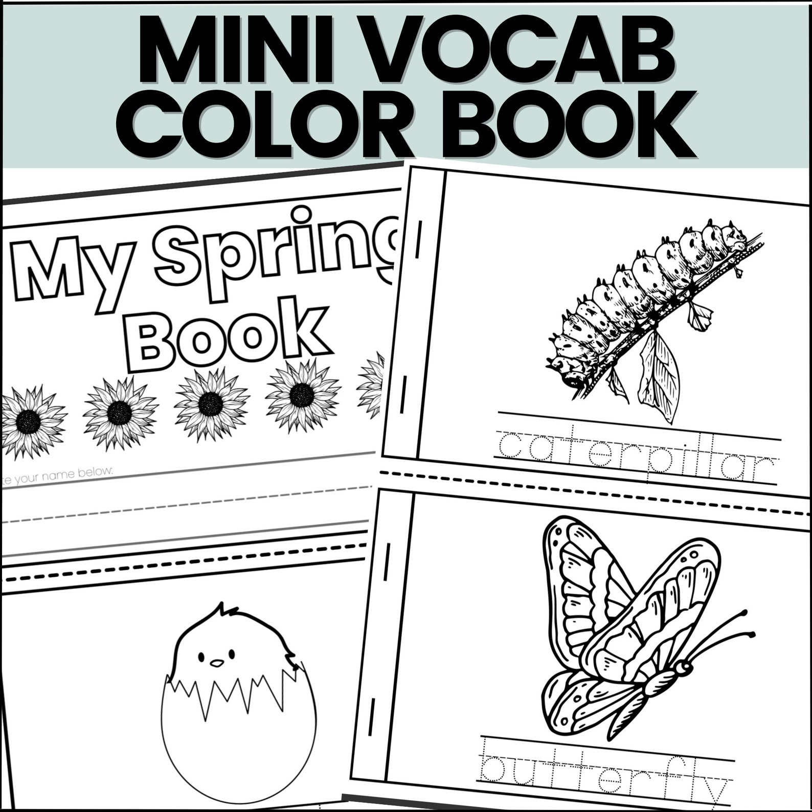 Spring & Earth Day Vocabulary Cards, Traceable Print Cards, and Mini ...