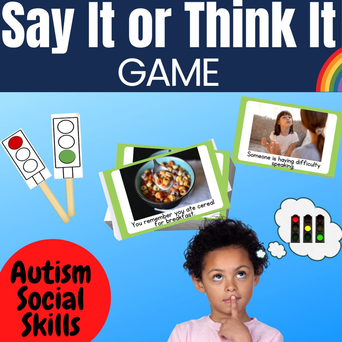 Autism Social Skills Game: Think or Say It - SEL - Etsy
