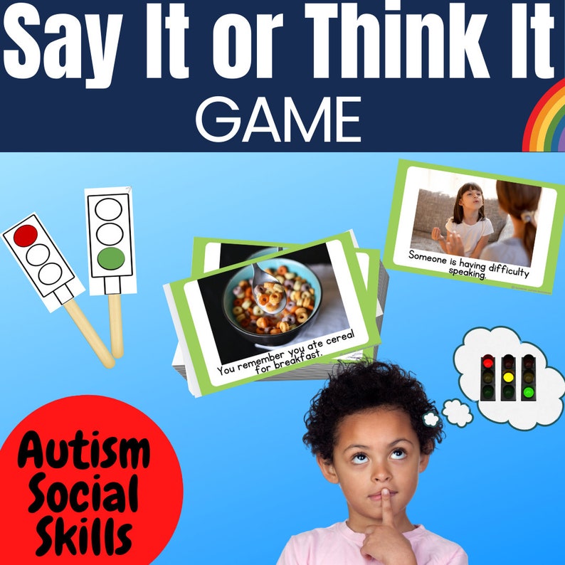 Autism Social Skills Game: Think or Say It - SEL - Etsy