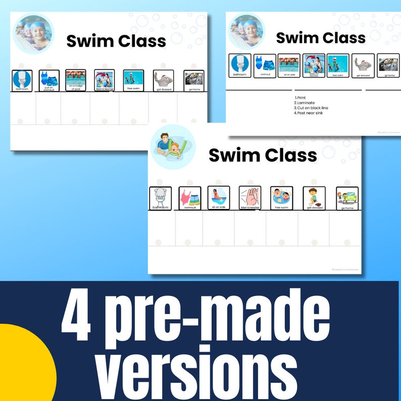 Swim Class Visual Schedule: Autism ABA Visual Supports (digital ...