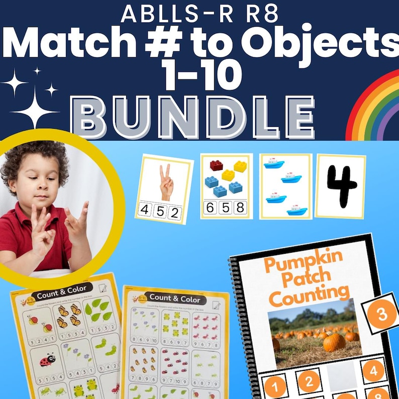 Counting 1-10 Bundle Aligned With ABLLS R8 Match Number to Amount of ...