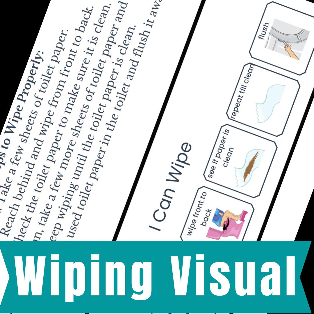 Wiping After Using the Bathroom Potty Training Editable Social Story & Wiping Autism Visual ...