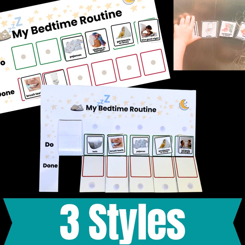 Autism Bedtime Visual Schedule for Nighttime Routine 3 Styles - Etsy