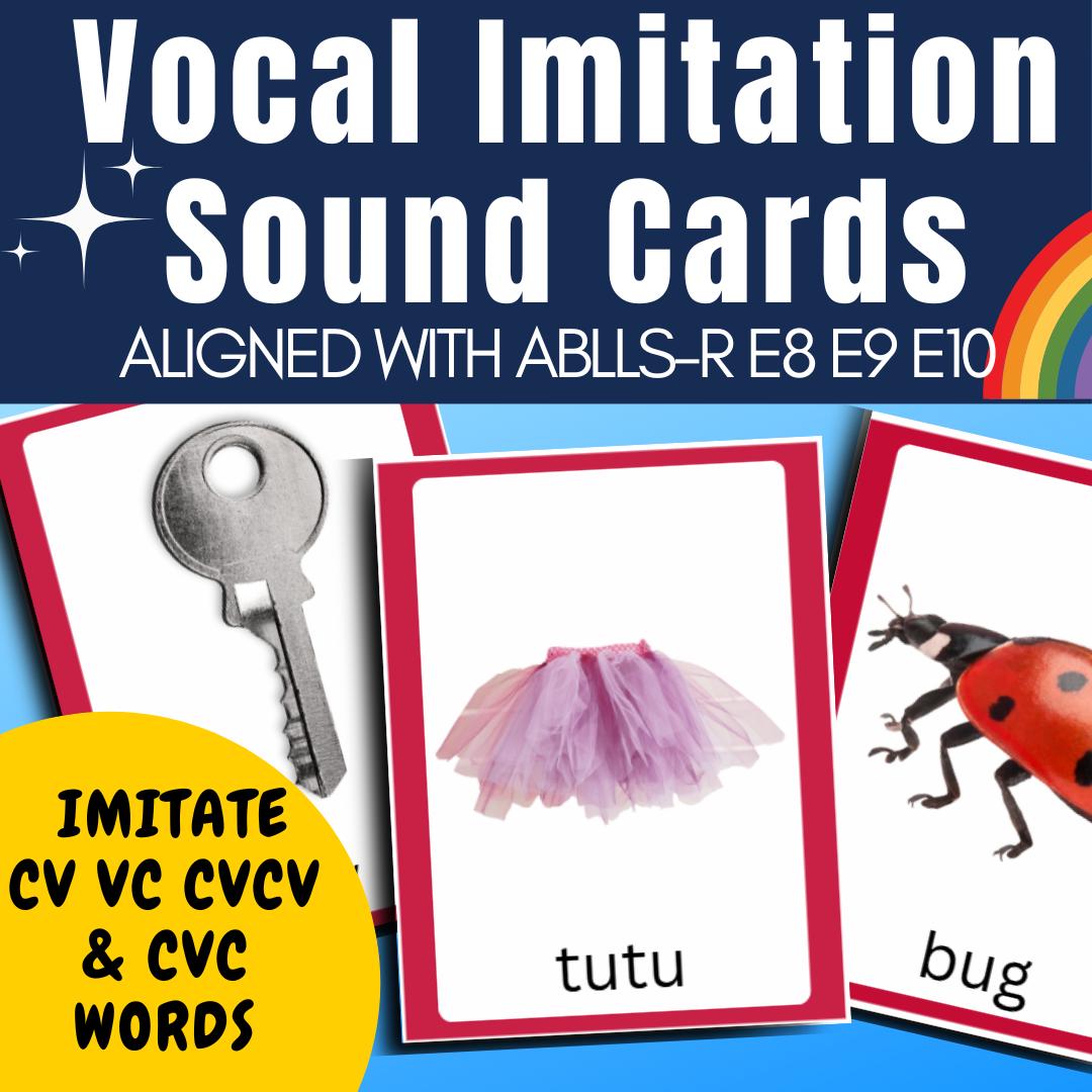 Verbal Imitation of Consonant Vowel or Vowel Consonant, CVCV, and CVC ...