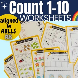Counting 1-10 Worksheets Al With ABLLS R8 Match a Number to an Amount ...