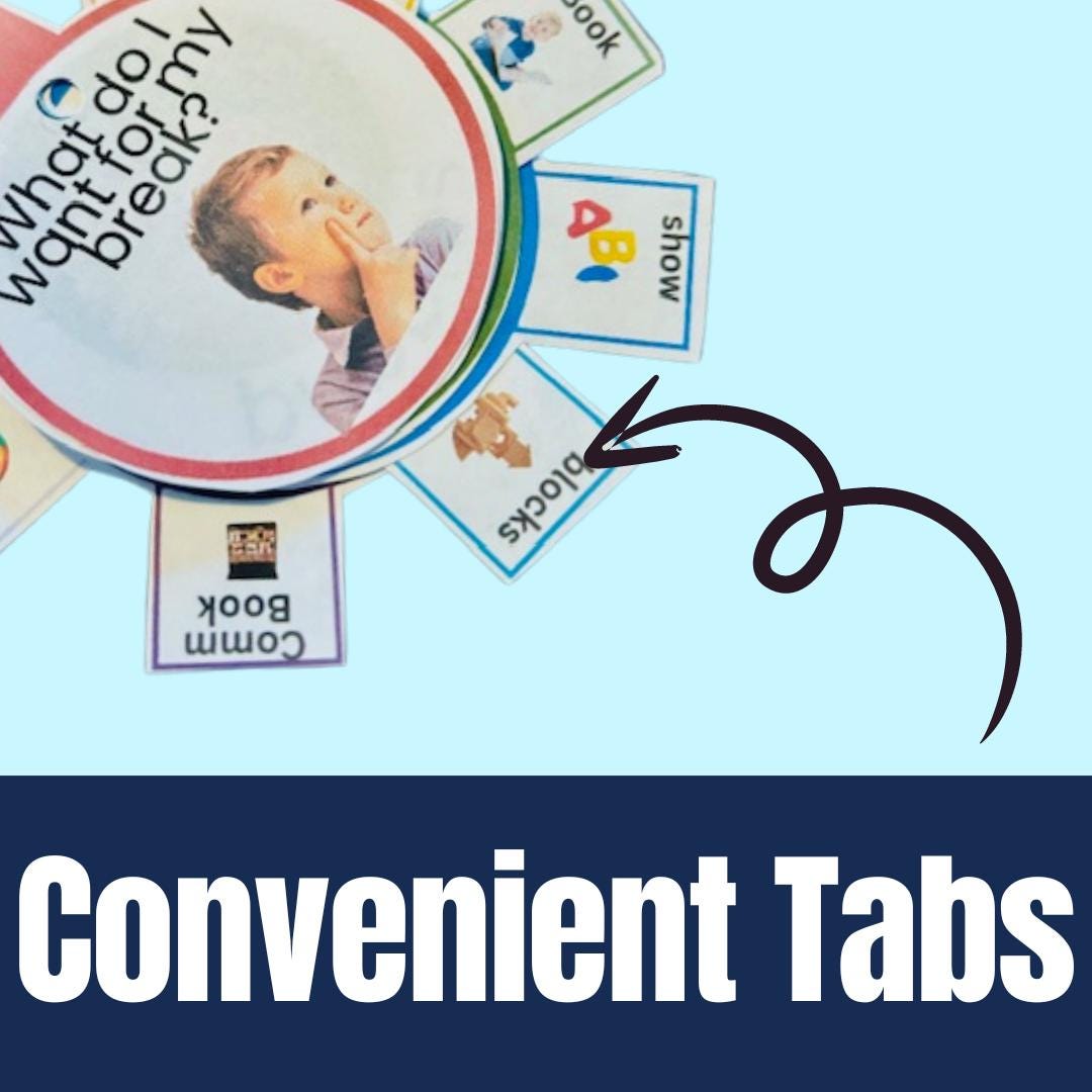 Break Options Cards for Lanyard Autism Visuals With Realistic Photos ...