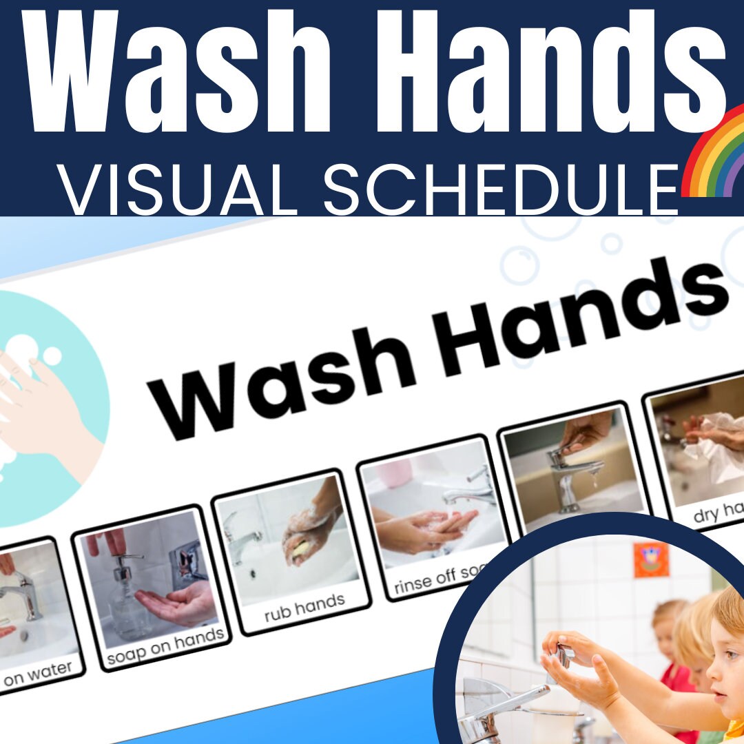 Washing Hands Visual Schedule for Autism & Special Education - Etsy
