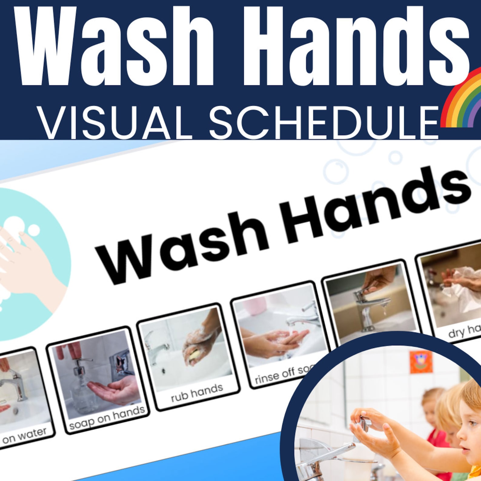 Washing Hands Visual Schedule for Autism & Special Education - Etsy