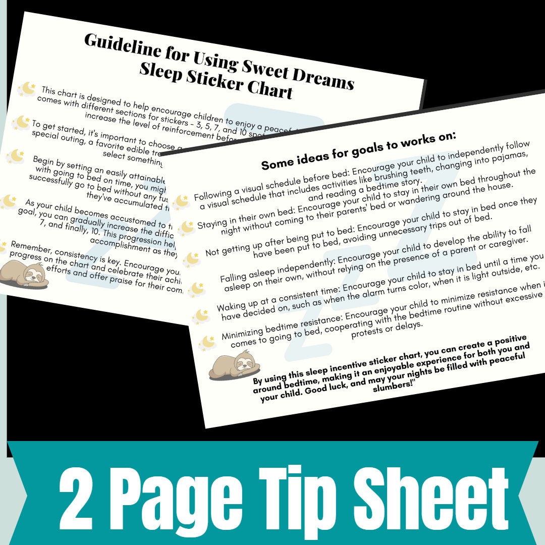 Bedtime Sticker Chart to Encourage Healthy Sleep Habits - Etsy