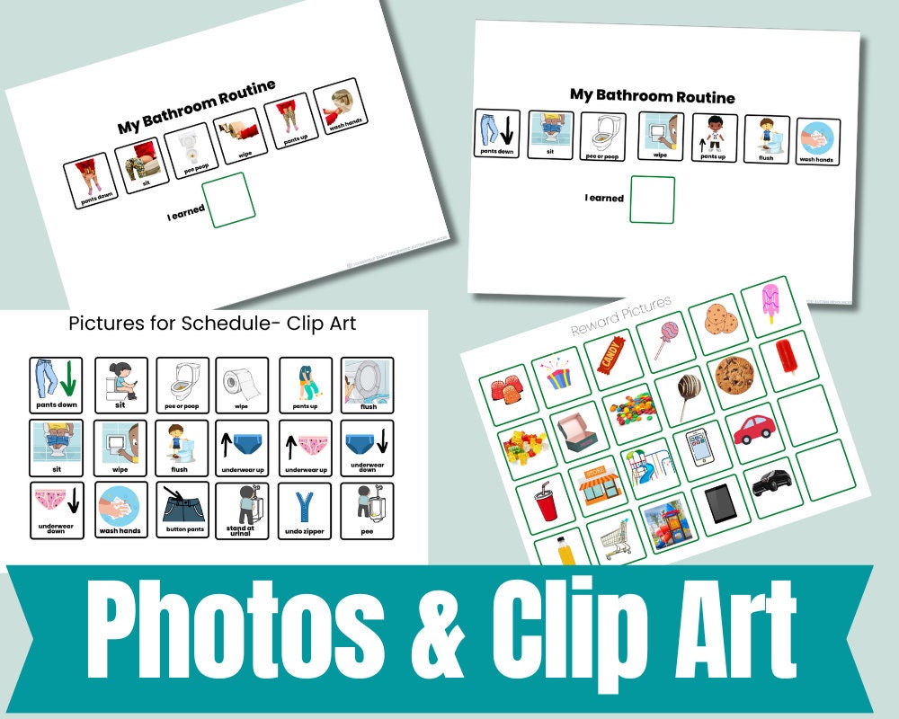 Autism Visual Support Bathroom Visual Schedule With Photos for Toilet ...