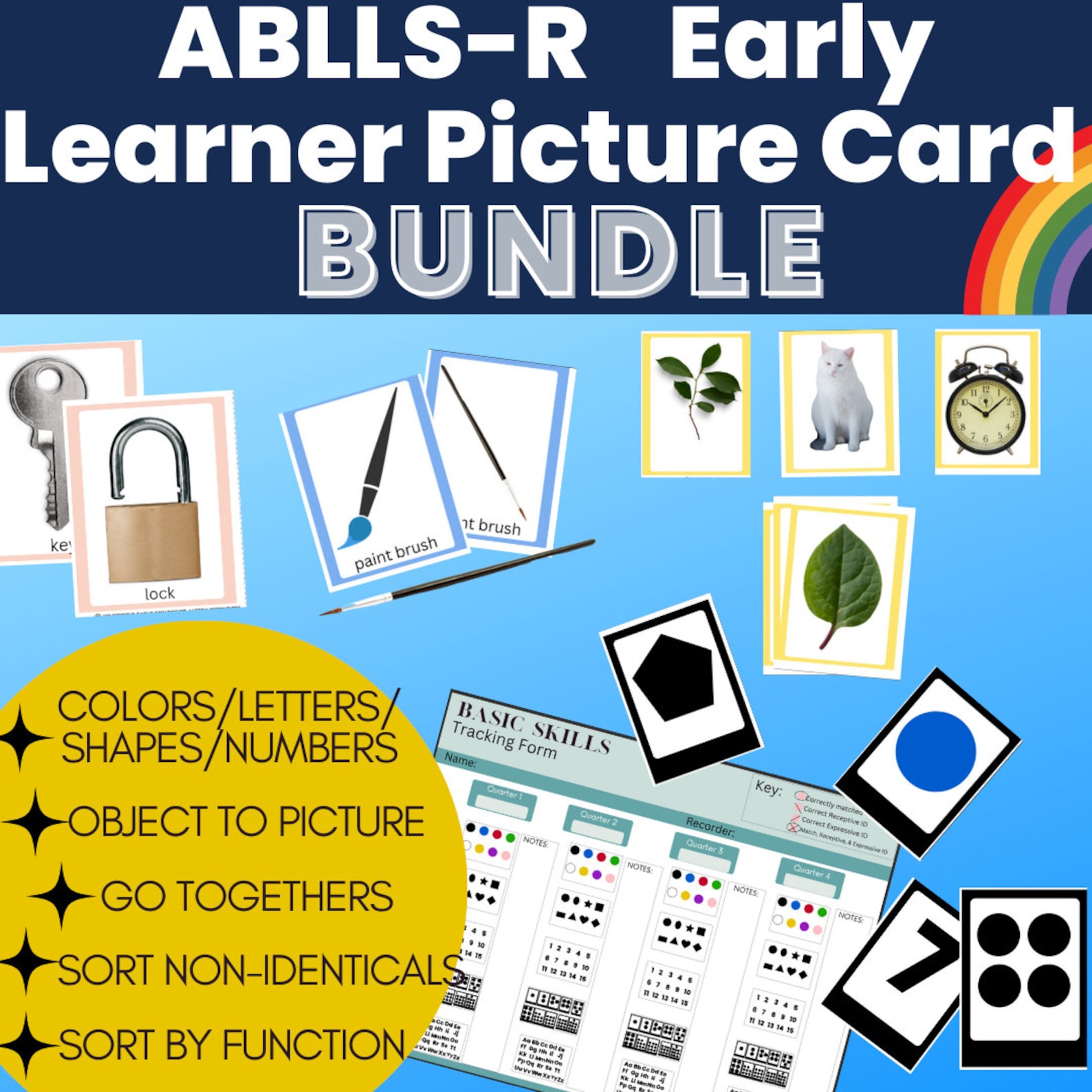 Early Learner Skills Autism Ablls-r Aligned Picture Card Bundle - Etsy