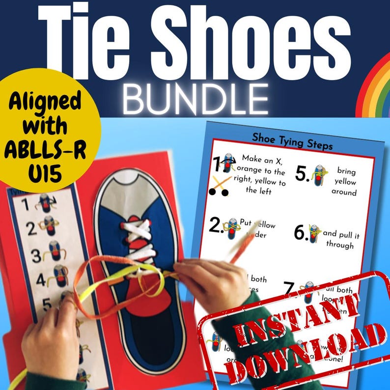 Teaching Shoe Tying Autism Visuals to Teach Children to Tie Shoes - Etsy