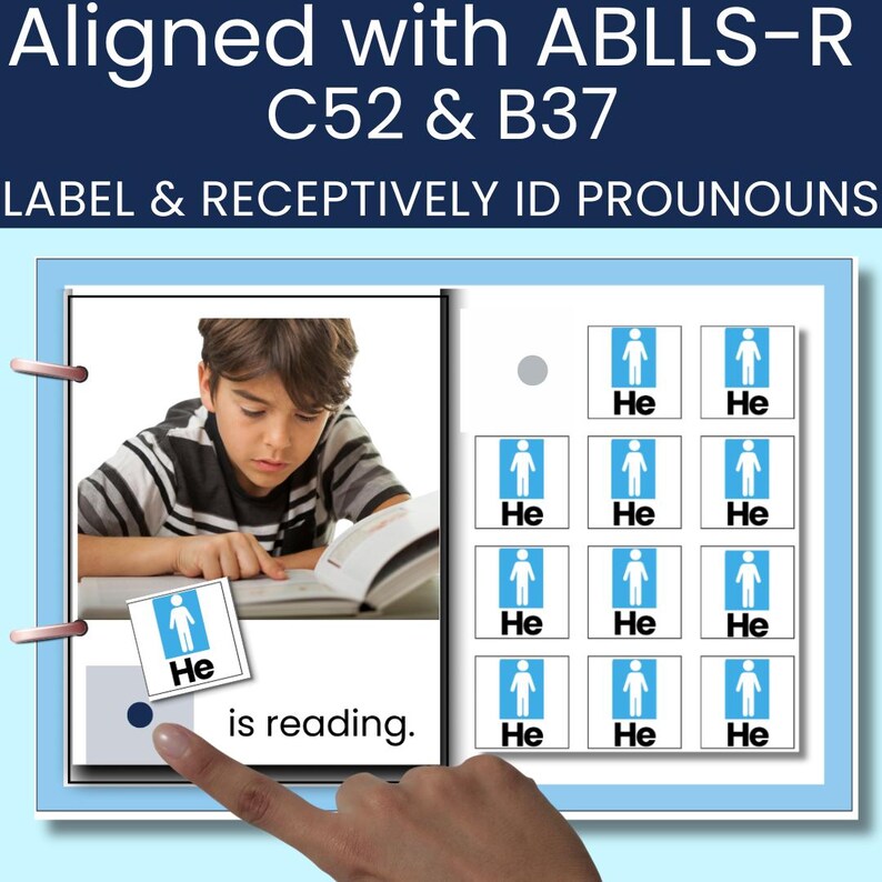 He Pronoun Adapted Book Errorless Aligned W ABLLS-R C52 G37 Label & ID ...