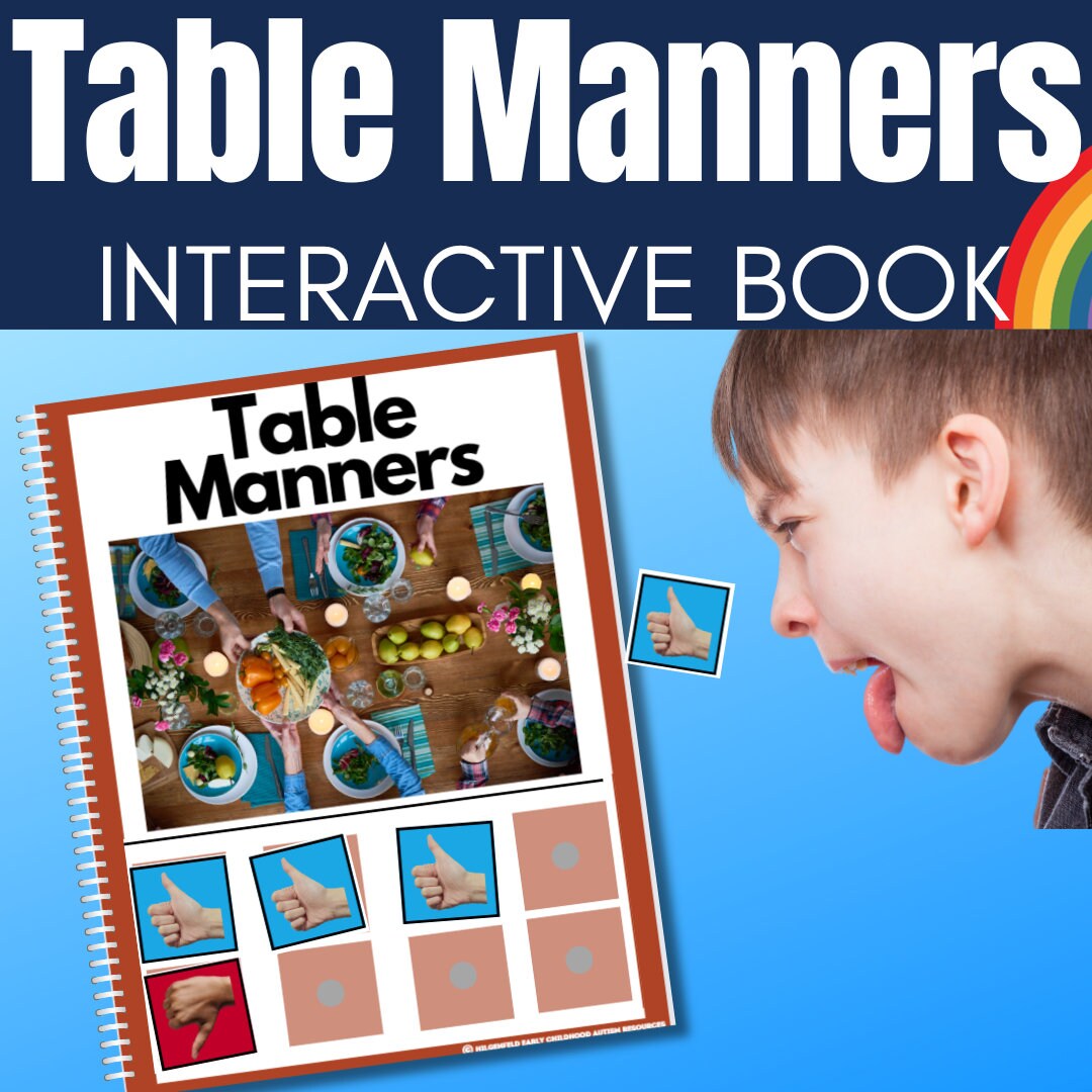 Table Manners Interactive Book Ideal for Autism Special Education ...
