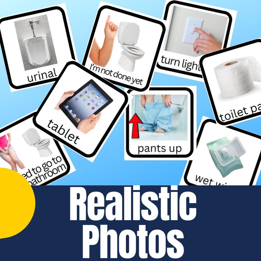 Autism Potty Training Visual Supports | Real Photo PECS Communication ...