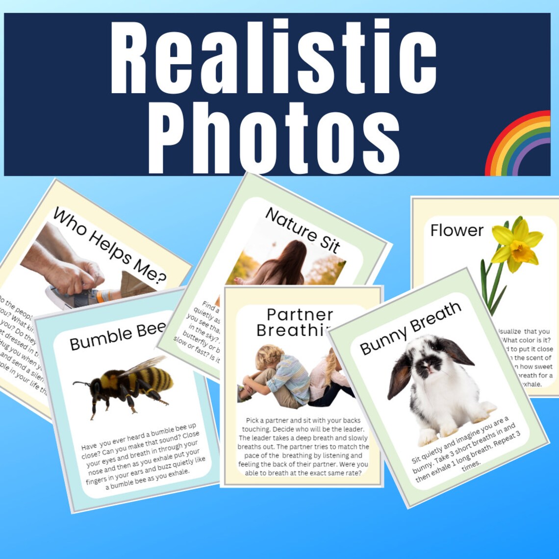 Preschool Mindful Minute Activity Cards Breathing Visuals & More SEL ...