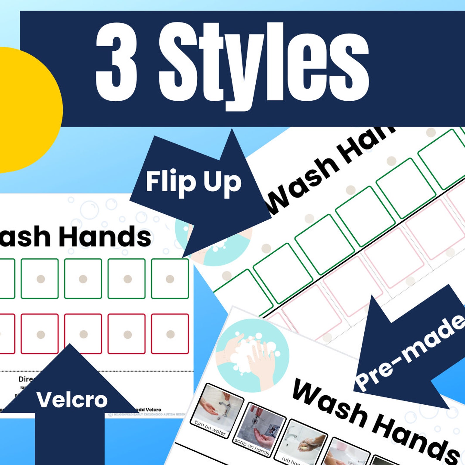 Washing Hands Visual Schedule for Autism & Special Education - Etsy